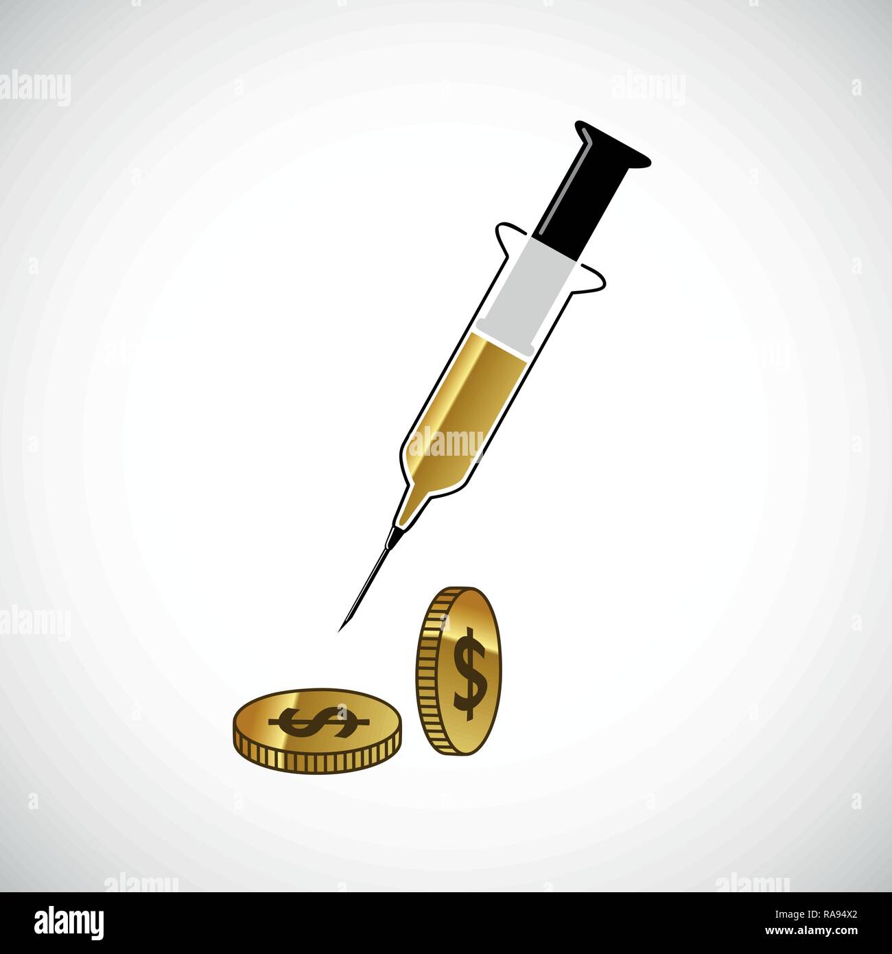 money injection with gold coins vector illustration EPS10 Stock Vector ...