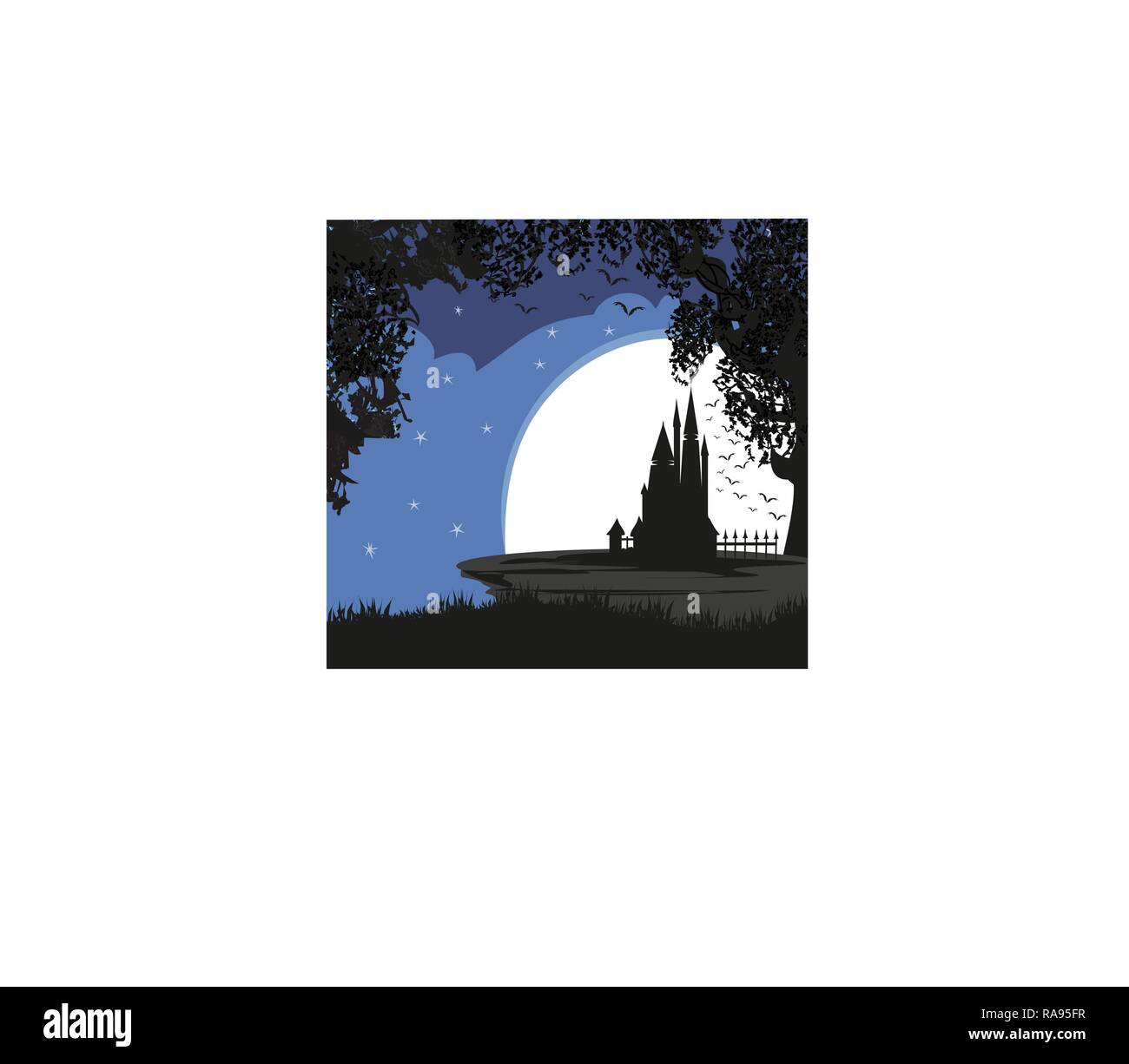 Magic Fairy Tale Princess Castle in the night Stock Vector Image & Art ...