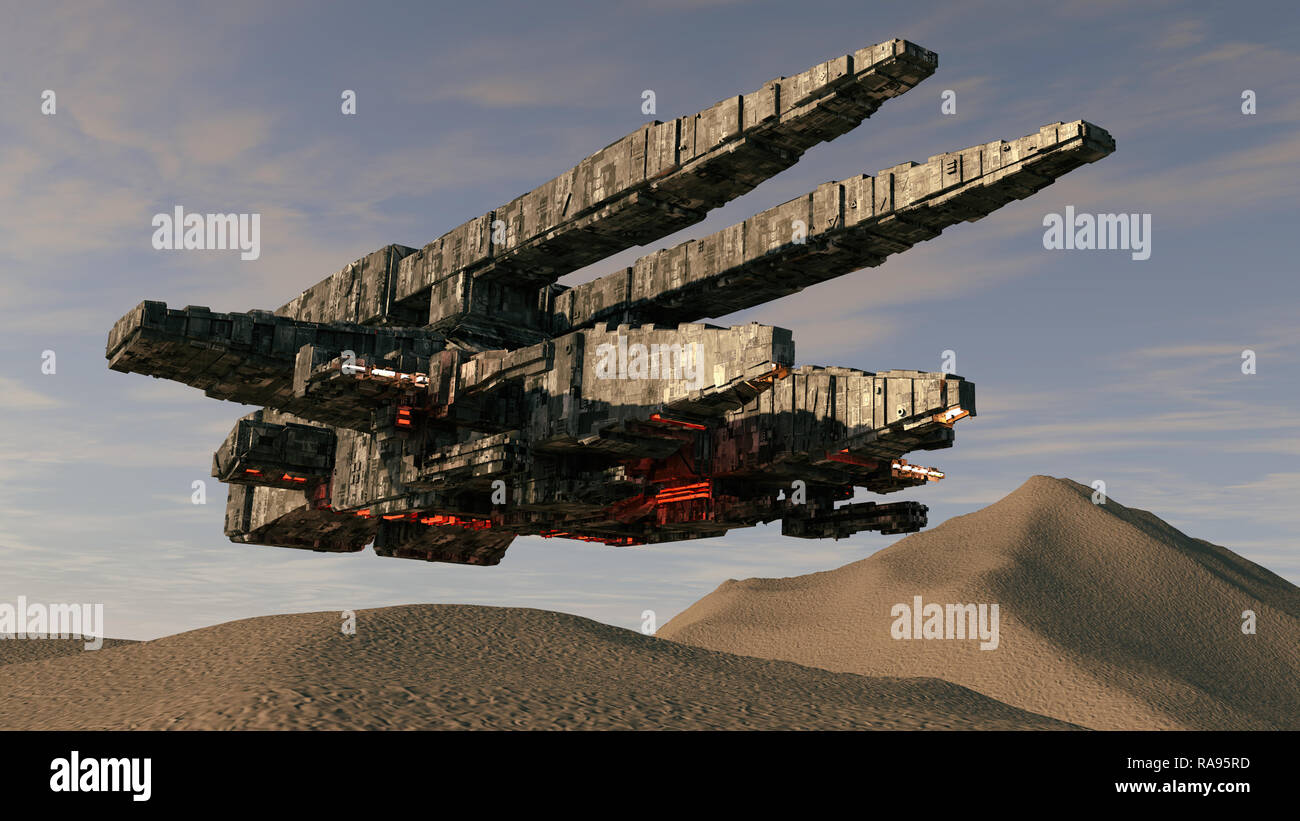 3d rendering. Futuristic unidentified flying object Stock Photo - Alamy