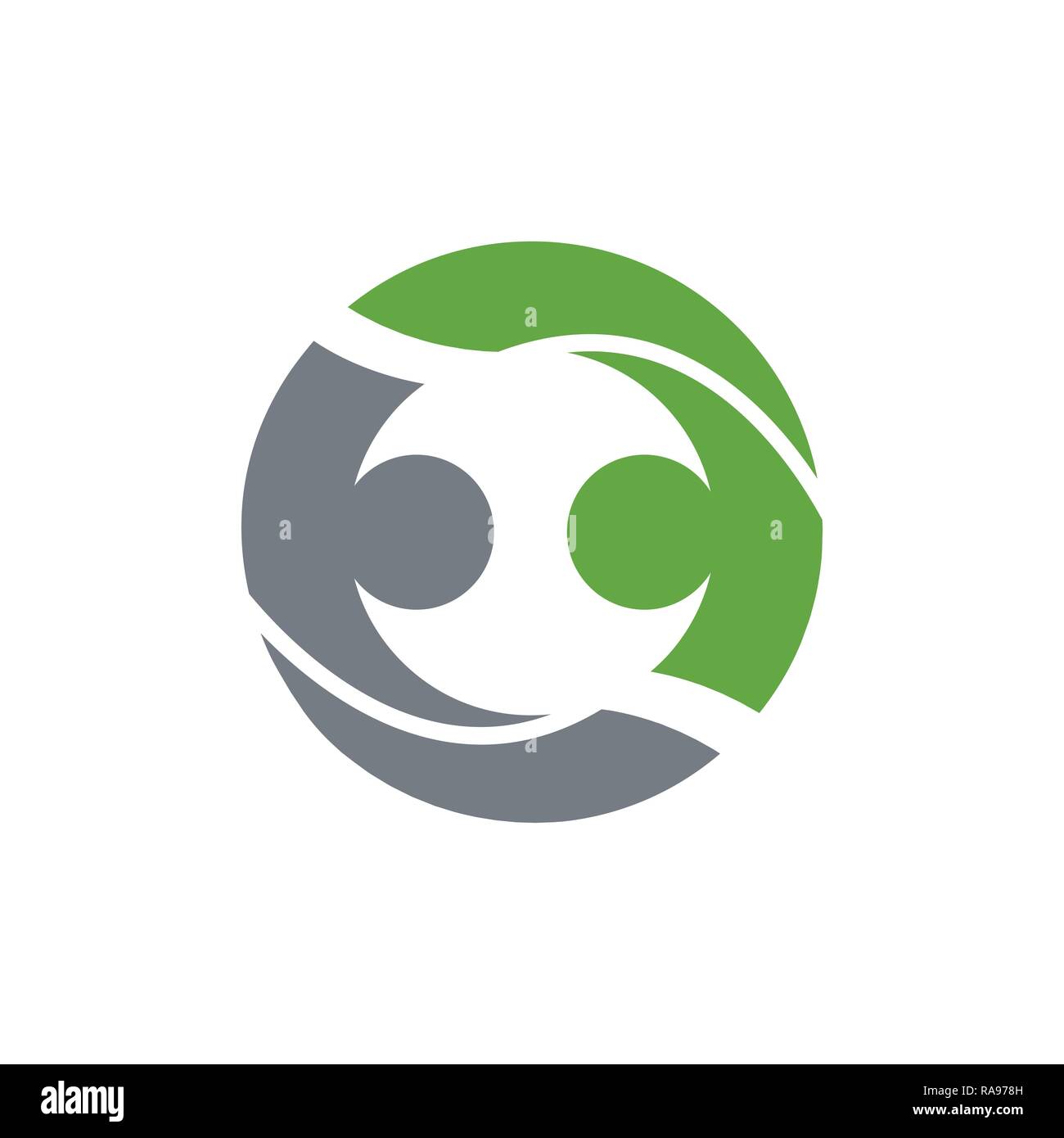 Modern interconnected logo Cut Out Stock Images & Pictures - Alamy