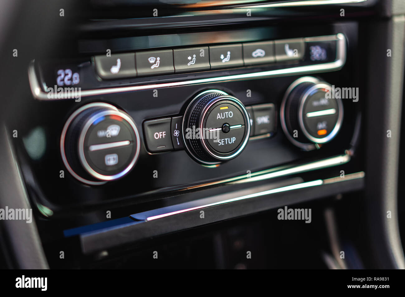 vehicle conditioner and ventilation control unit panel Stock Photo - Alamy