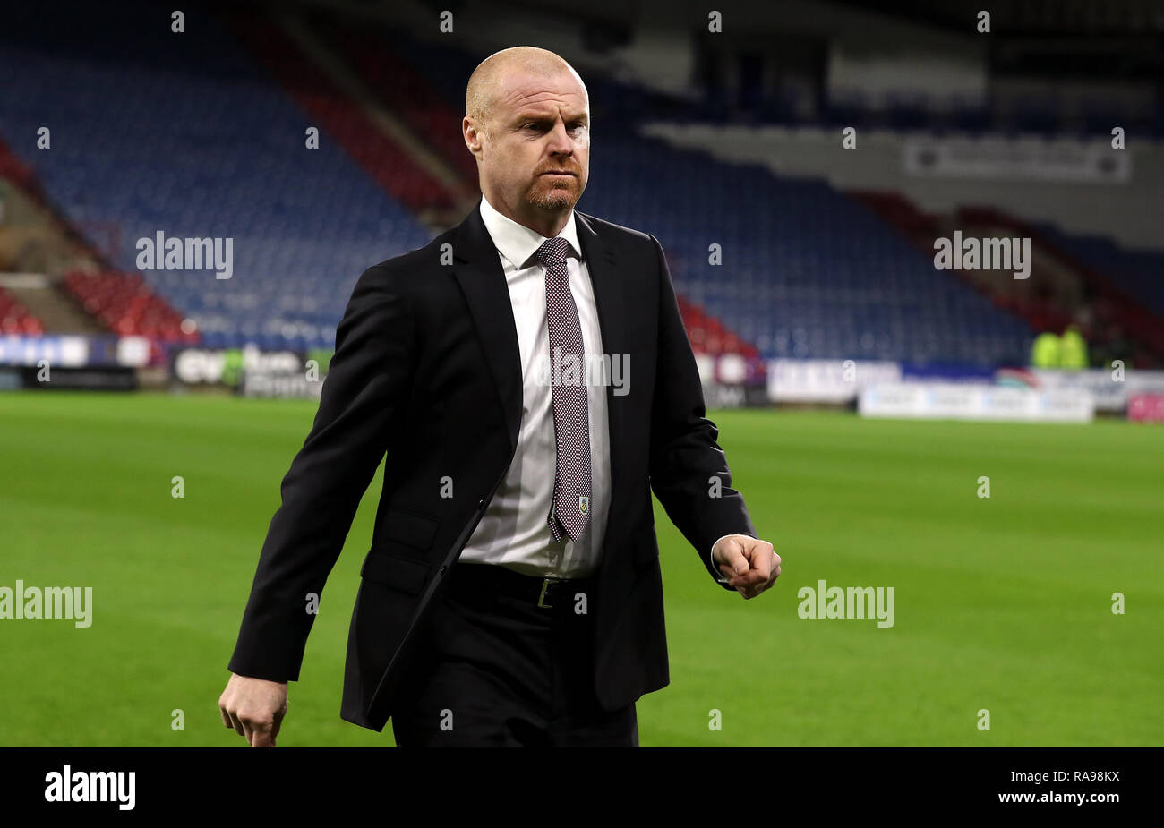 Burnley manager Sean Dyche checks out the pitch before the Premier ...