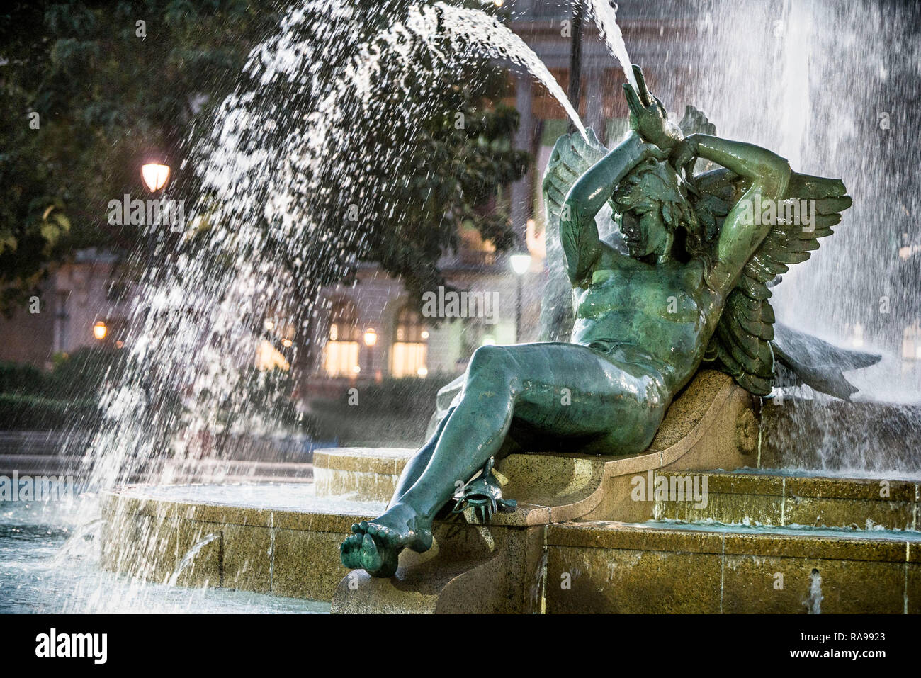 the Swann Memorial Fountain at Logan Circle center city Philadelphia ...