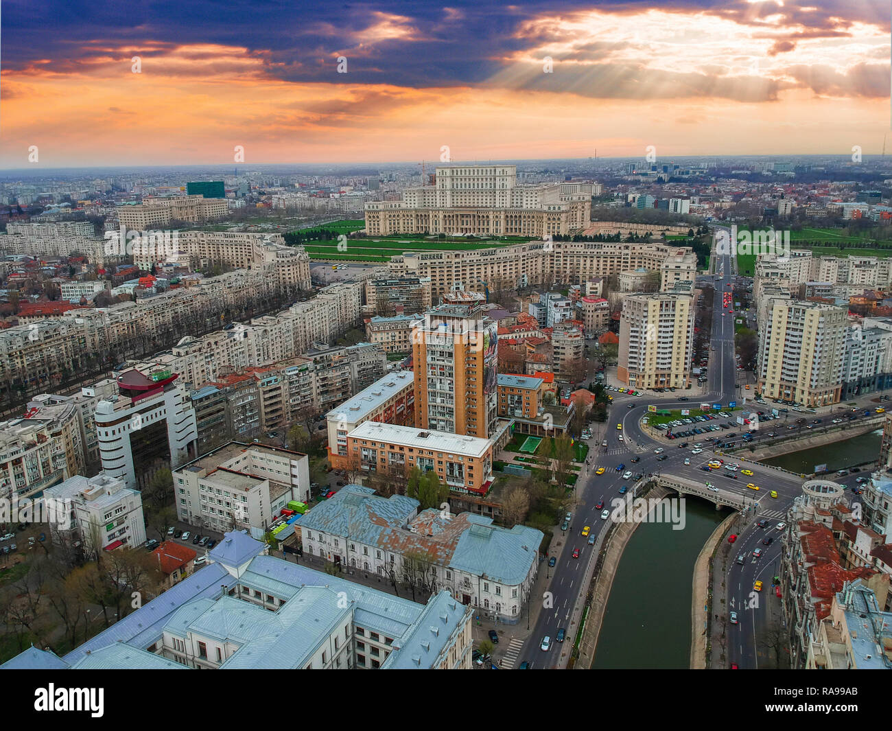 Bucharest aerial view Stock Photo - Alamy