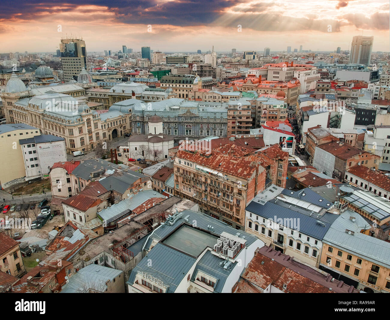 Bucharest aerial view Stock Photo - Alamy