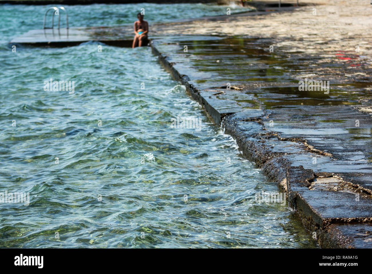The typical picture from the Croatian coast showing the detail of the ...