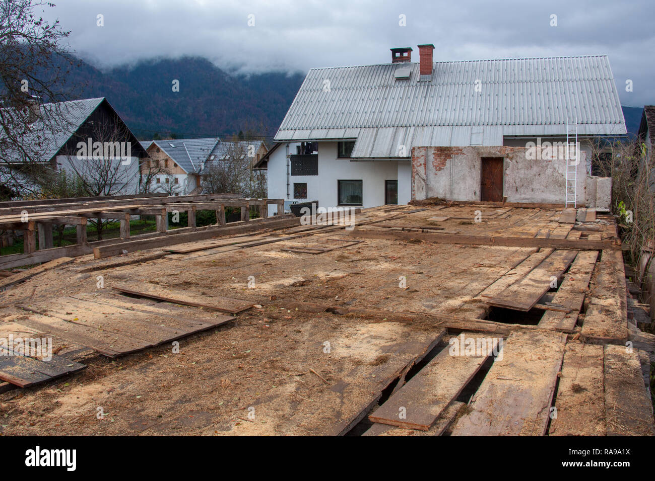 Destroyed wooden barn on hi-res stock photography and images - Alamy