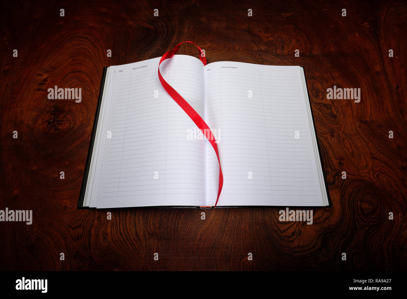 Guest register or ledger Stock Photo - Alamy
