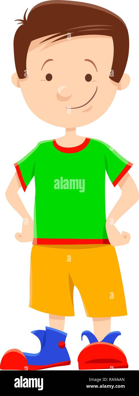 Cartoon Illustration of Cute Elementary Age Boy Character Stock Vector ...