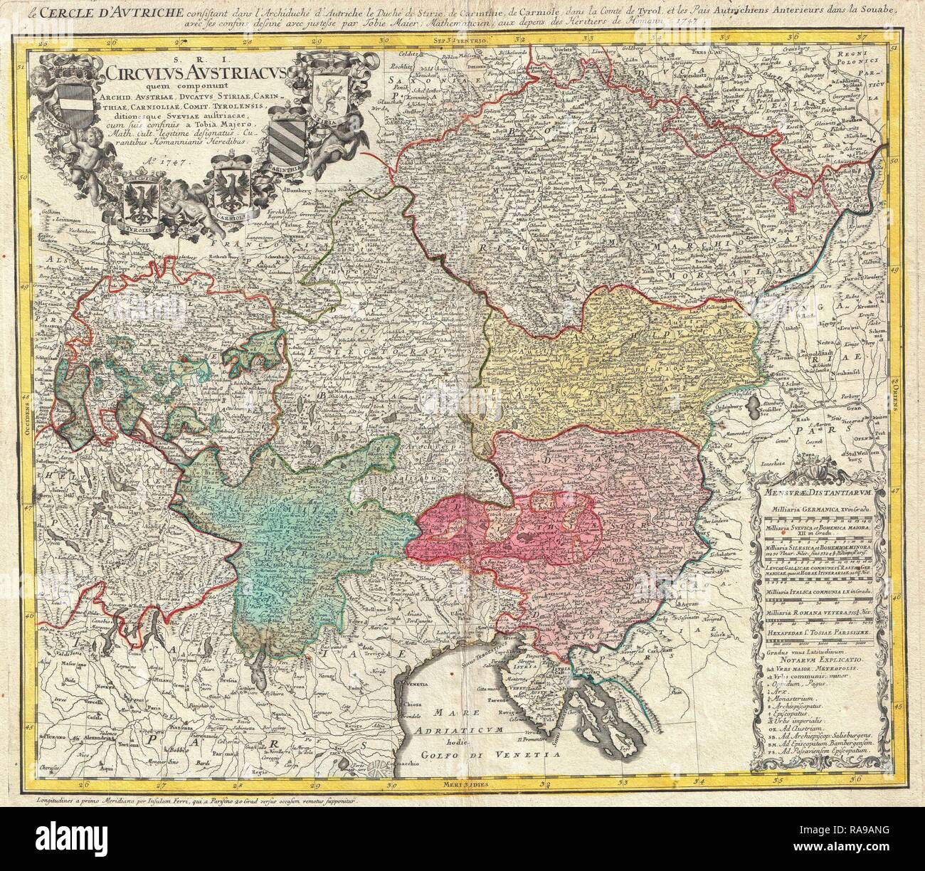 1747, Homann Heirs Map of Austria and Bohemia, Czech Republic ...
