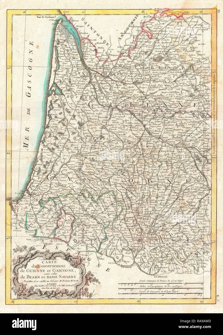 Bonne map of guyenne and gascony hi-res stock photography and images ...