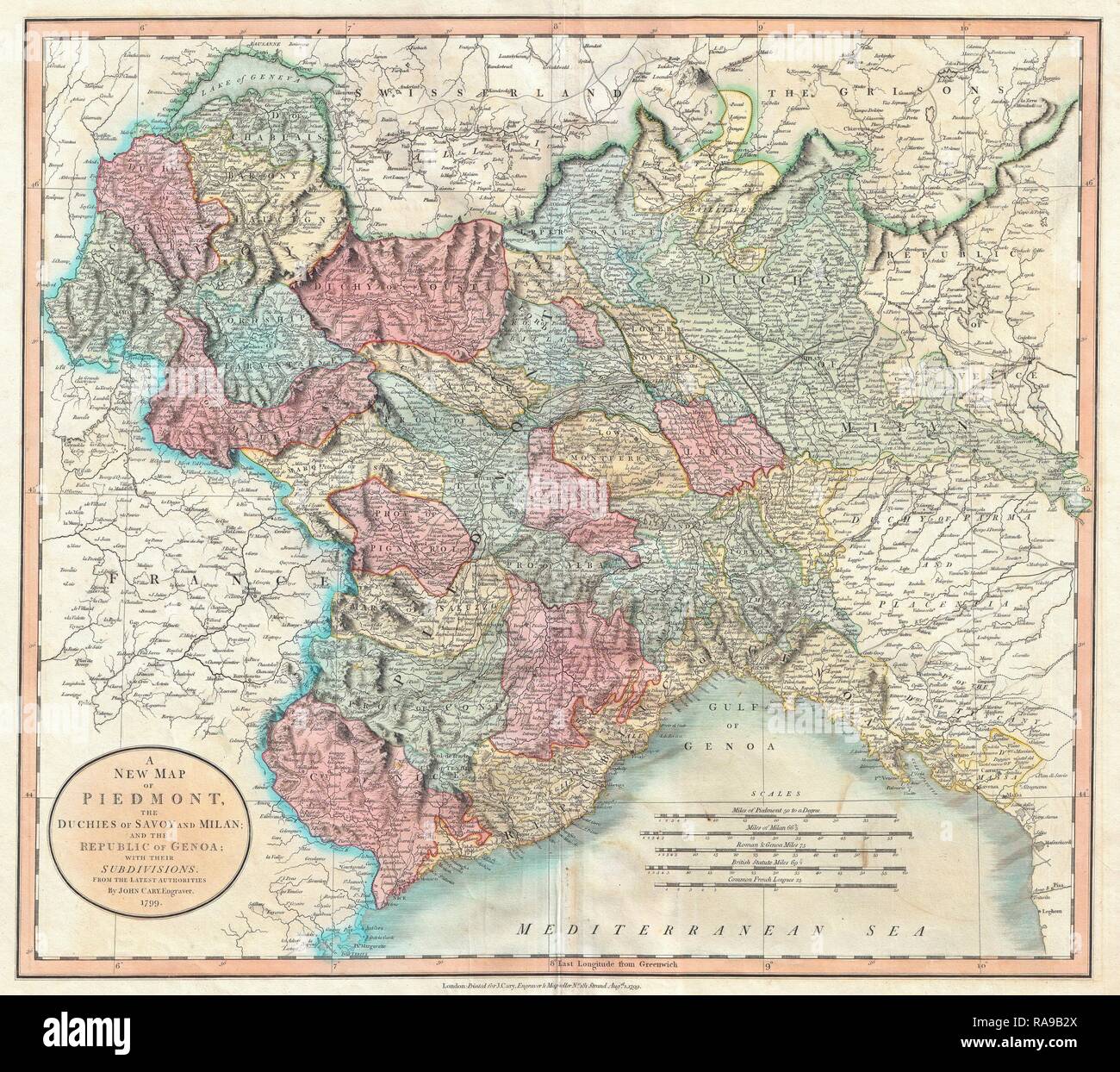 1799 cary map of piedmont hi-res stock photography and images - Alamy