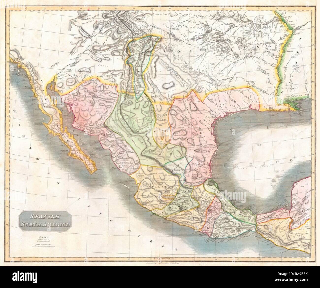 Latitude longitude texas map hi-res stock photography and images - Alamy