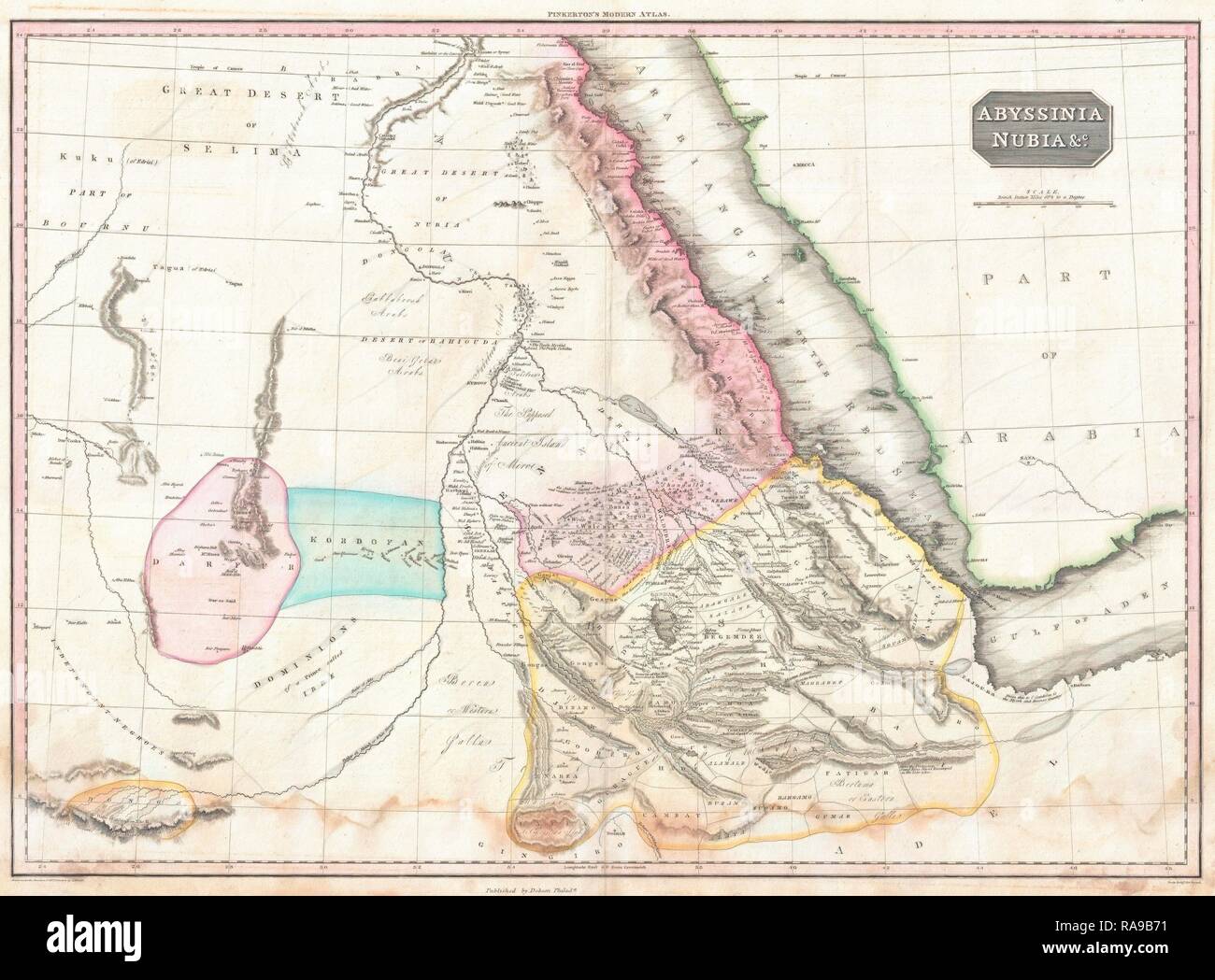 1818 pinkerton map of nubia hi-res stock photography and images - Alamy