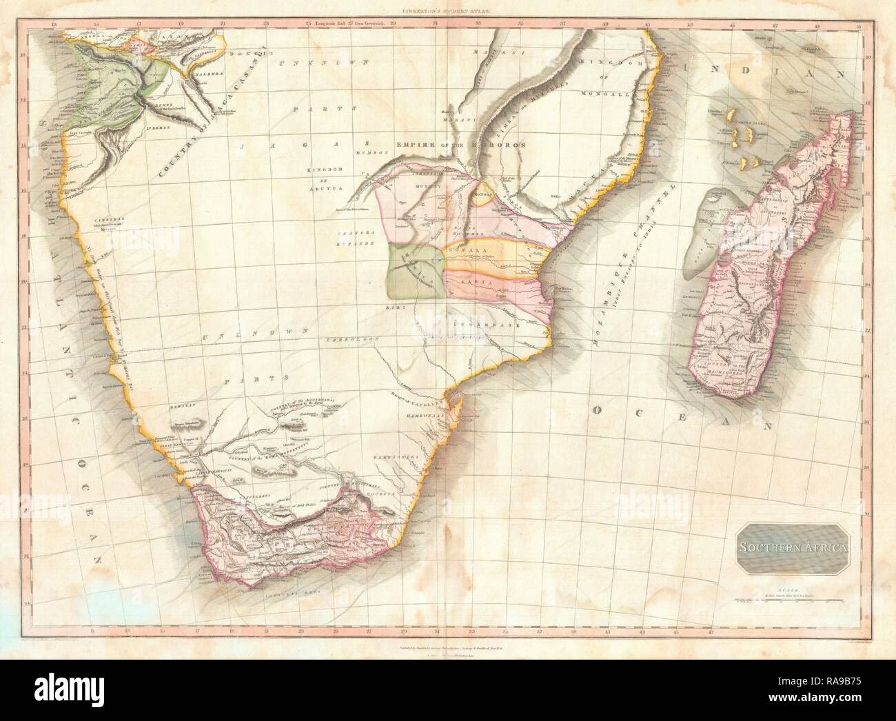 1818, Pinkerton Map of Southern Africa, Congo, Monomotapa, Cape Colony ...