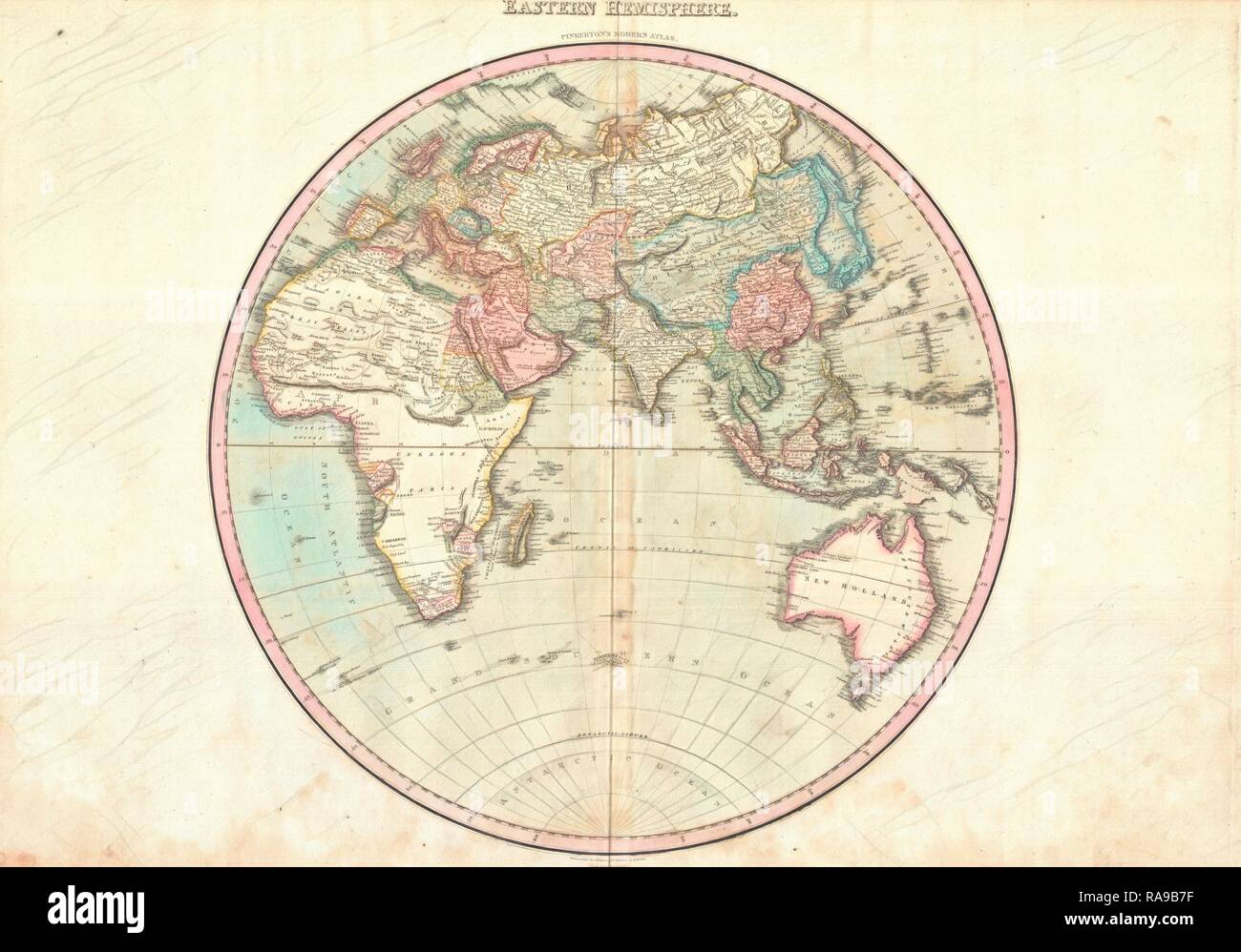 1818, Pinkerton Map of the Eastern Hemisphere, Asia , Africa , Europe ...