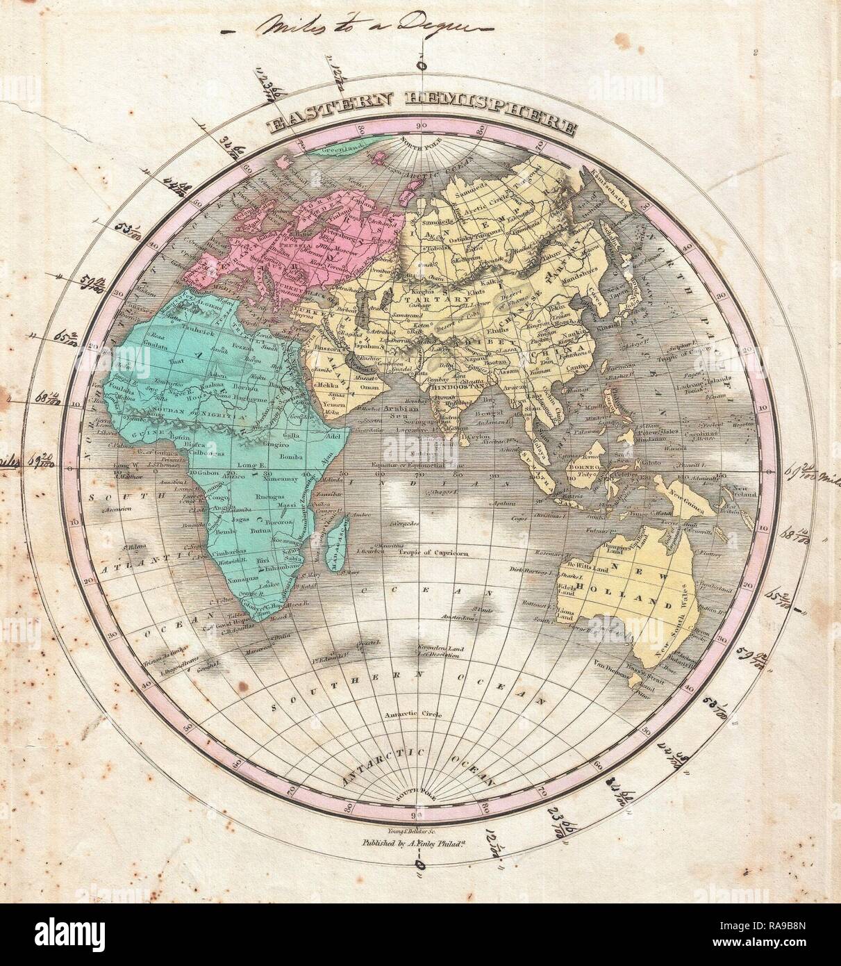 Map eastern hemisphere 19th century hi-res stock photography and images ...