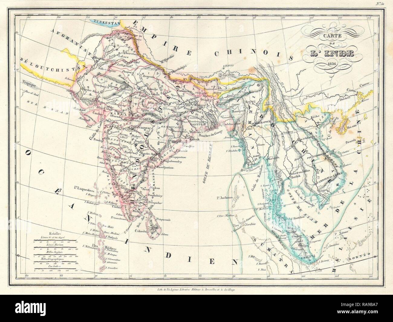 Malte brun map of india hi-res stock photography and images - Alamy