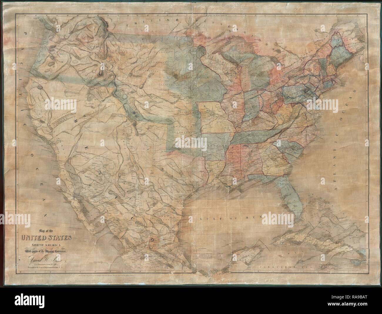 Burr wall map of the united states hi-res stock photography and images ...