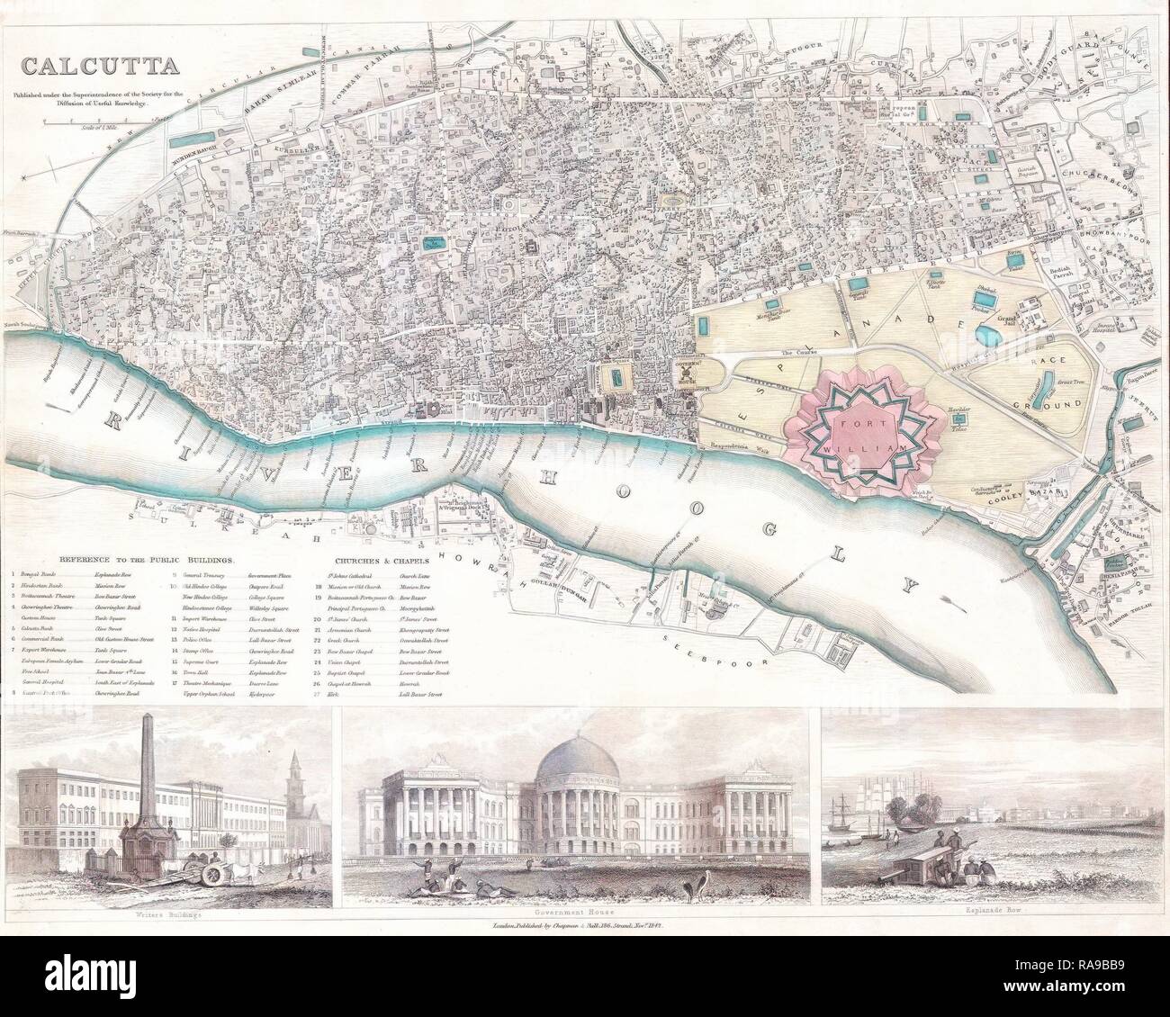 Old map of calcutta hi-res stock photography and images - Alamy