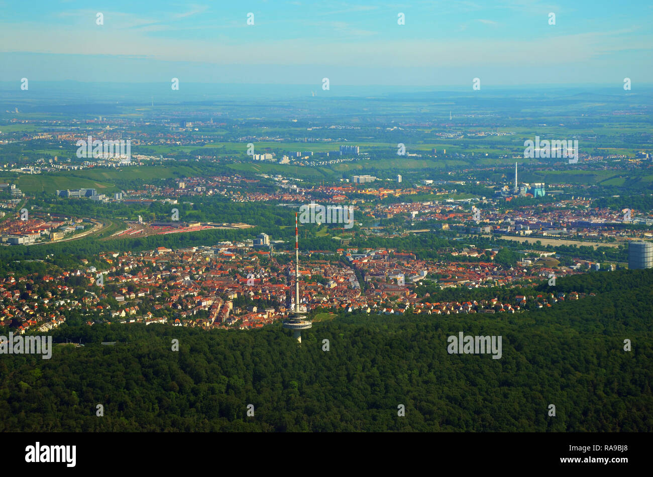 Stuttgart TV Tower in South Germany, aerial view Stock Photo - Alamy