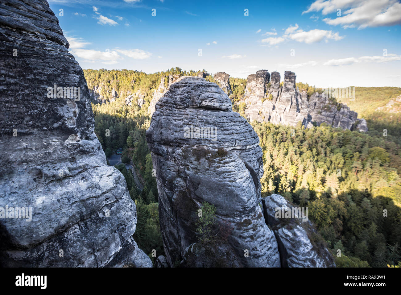 Rocks of Bastei Germany Stock Photo - Alamy
