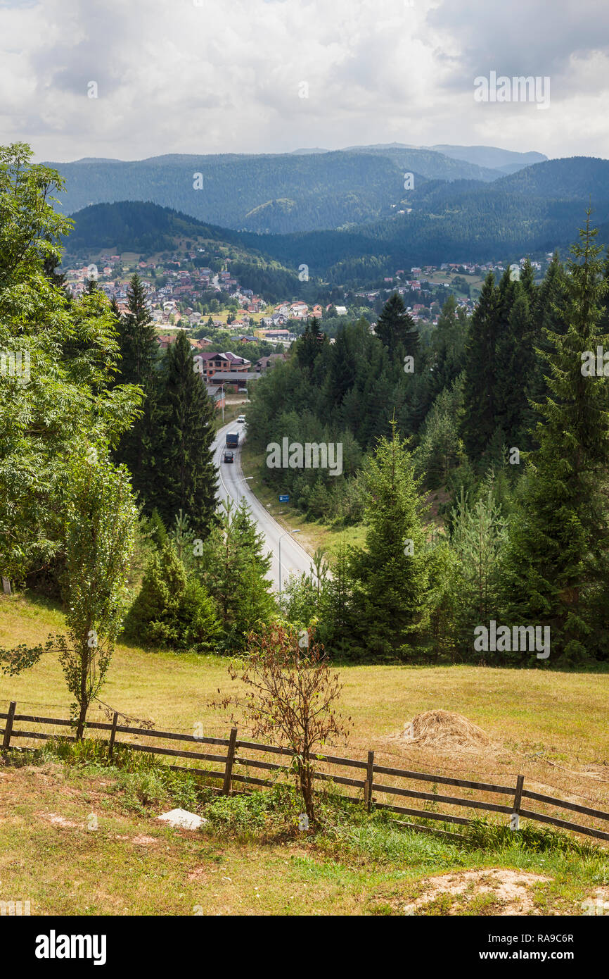 View of Pale, a municipality of the city of Sarajevo, entrance to the ...