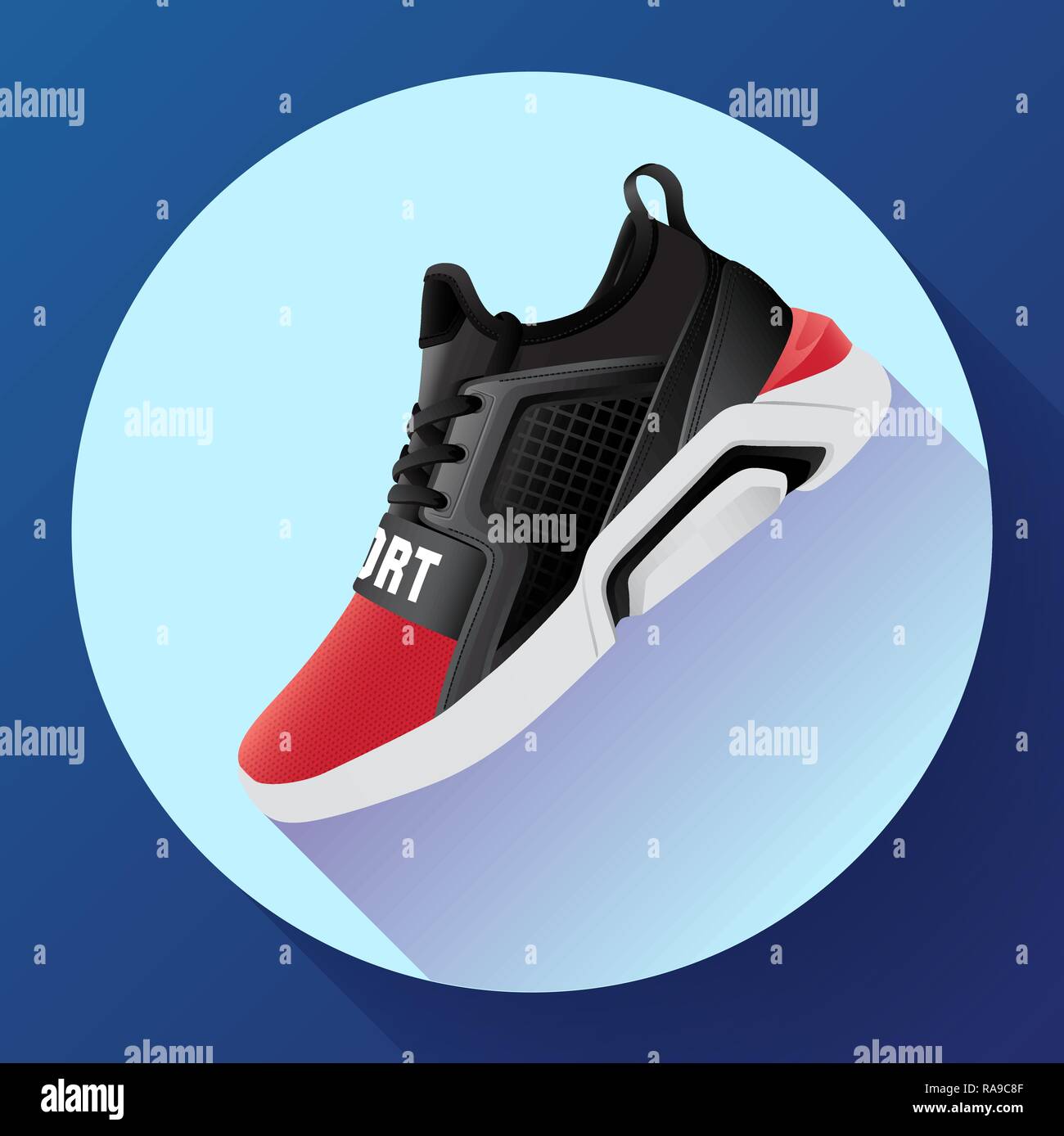 fitness sneakers shoes for training running shoe flat design with long ...