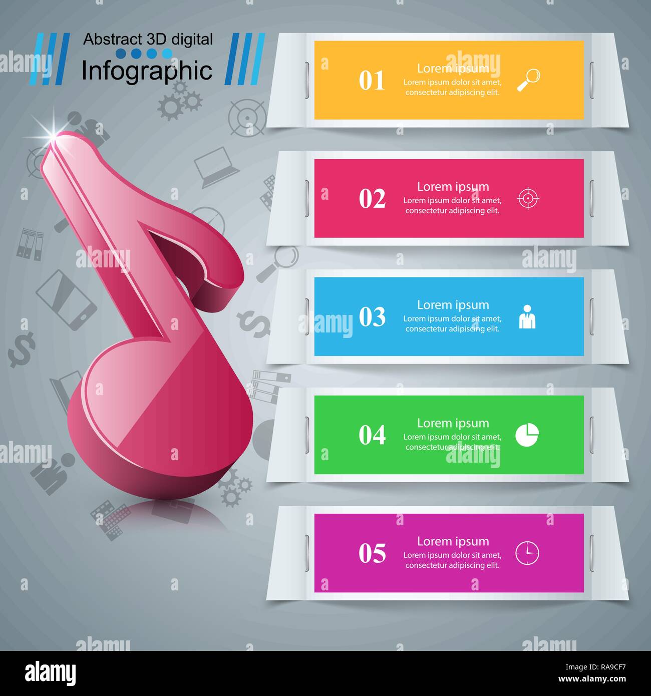 Music Infographic. Treble clef icon. Note icon Stock Vector Image & Art ...