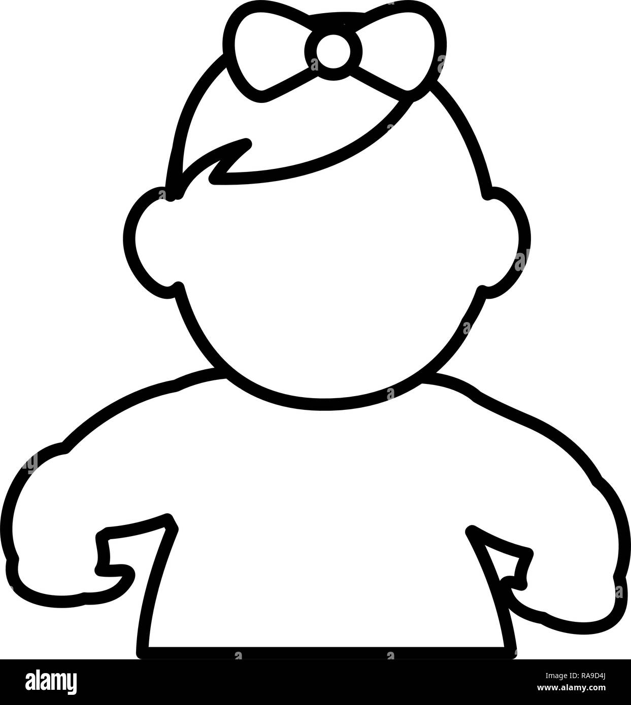 cute little girl baby character vector illustration design Stock Vector ...