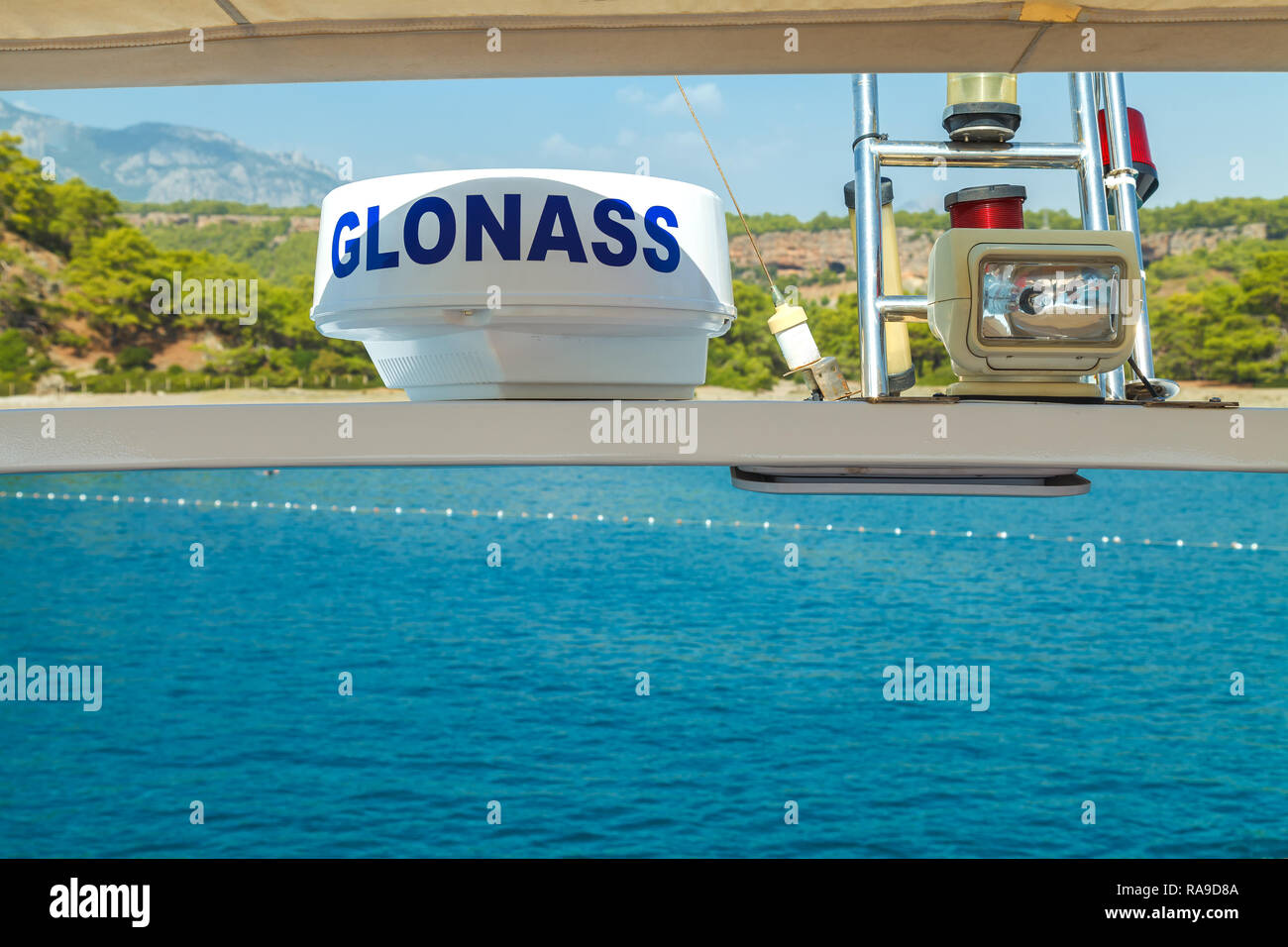 Global navigation positioning system Glonass installed on sea transport ...