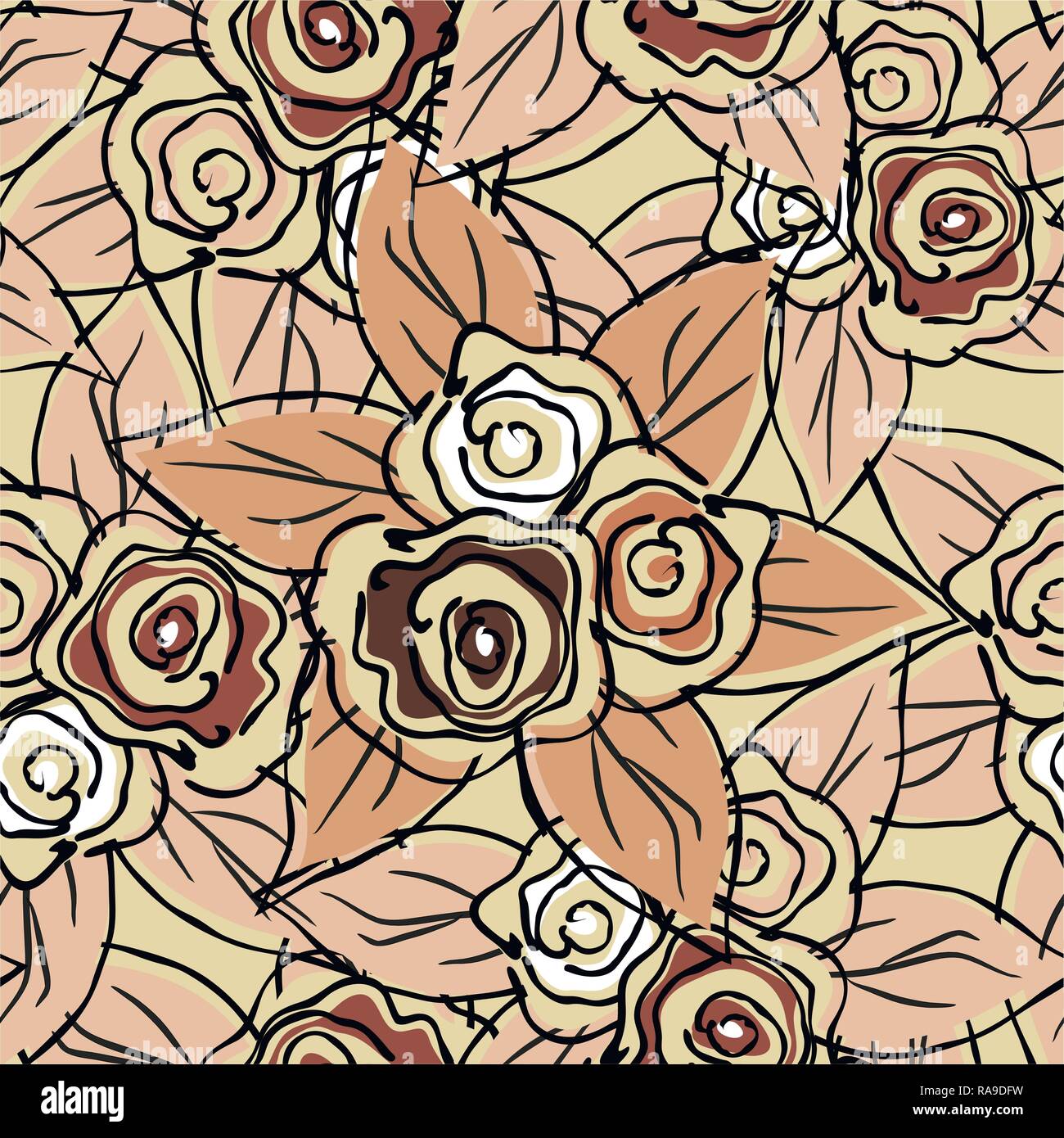 Seamless roses pattern. Vector illustration. Easily editable vector ...