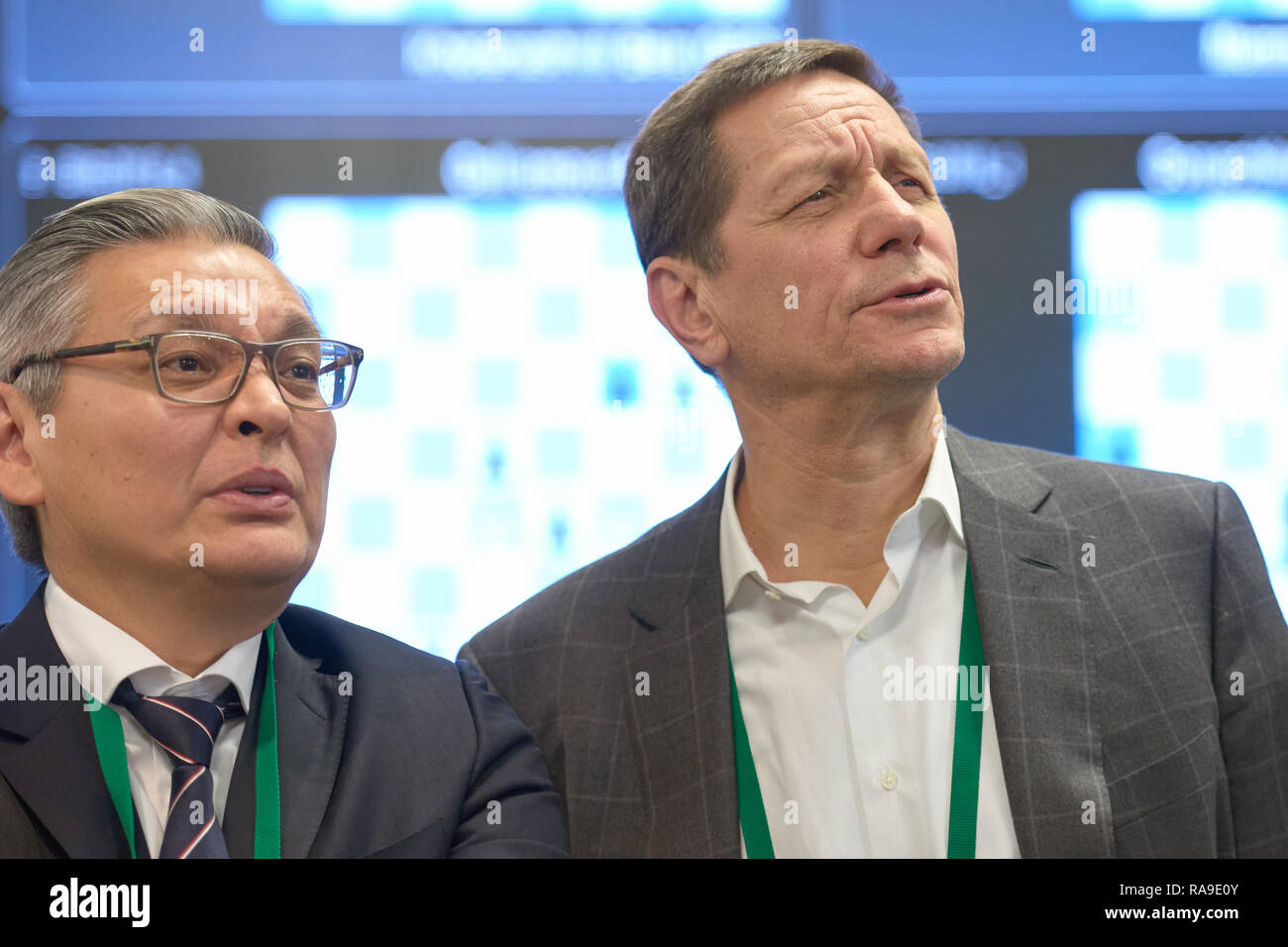 St. Petersburg, Russia - December 30, 2018: Alexander Zhukov (right ...