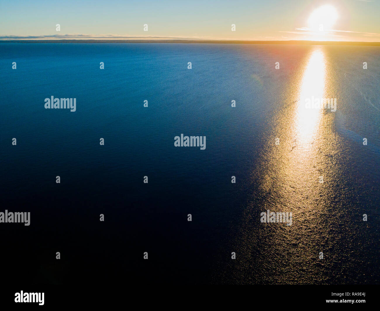 Aerial view of a Sunset sky background. Aerial Dramatic gold sunset sky ...