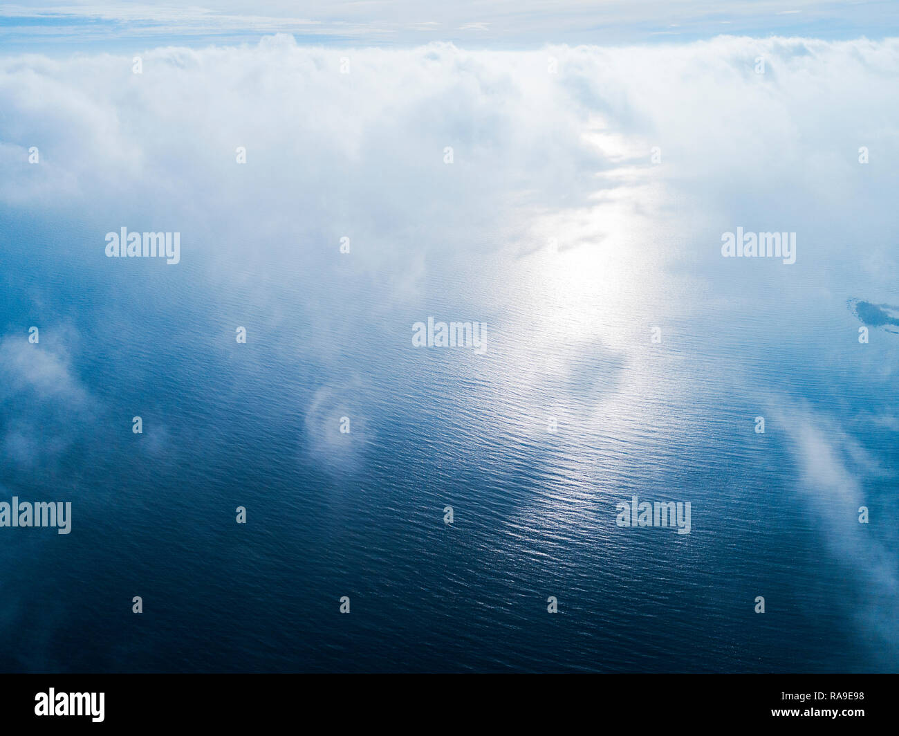 Aerial view White clouds in blue sky. Top view. View from drone. Aerial ...