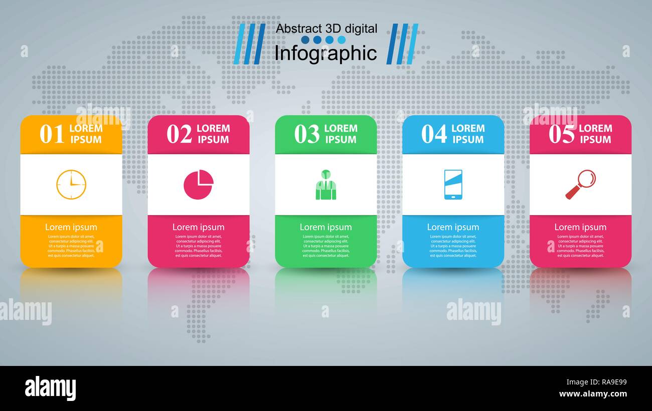 Abstract 3D digital illustration Infographic Stock Vector Image & Art ...