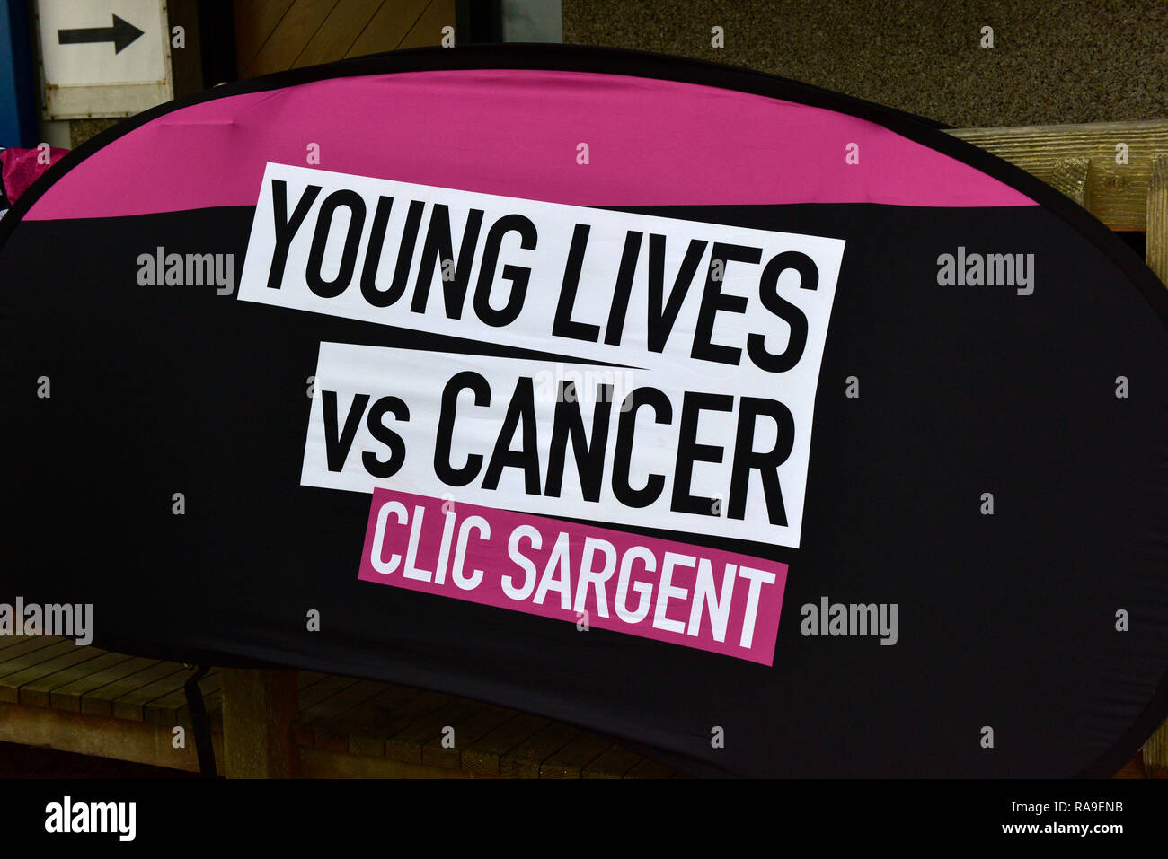 A banner for CLIC Sargent charity supporting young people with cancer ...
