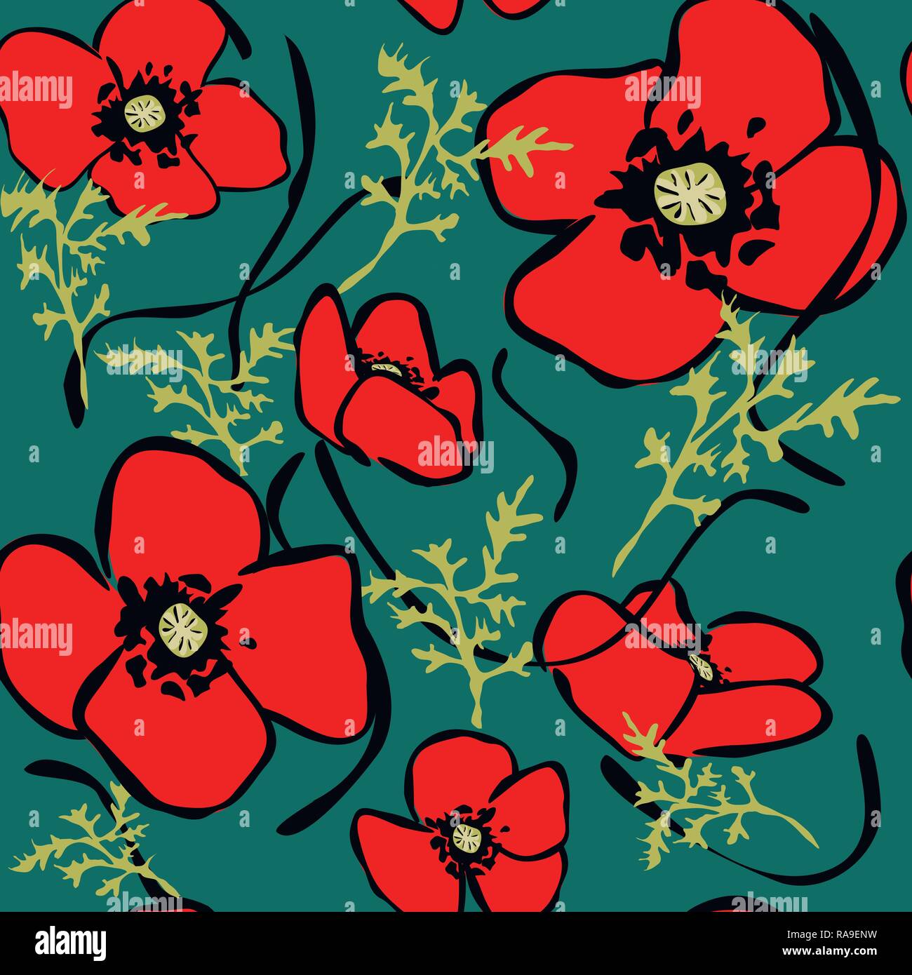 vector poppy pattern vector illustration background eps 10 Stock Vector ...