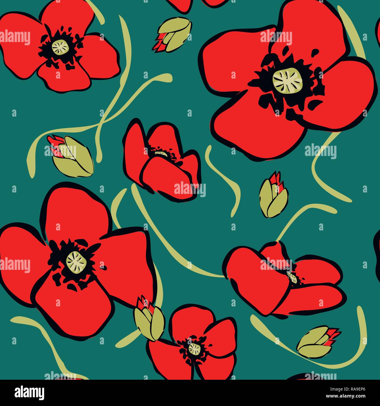 vector poppy pattern vector illustration background eps 10 Stock Vector ...