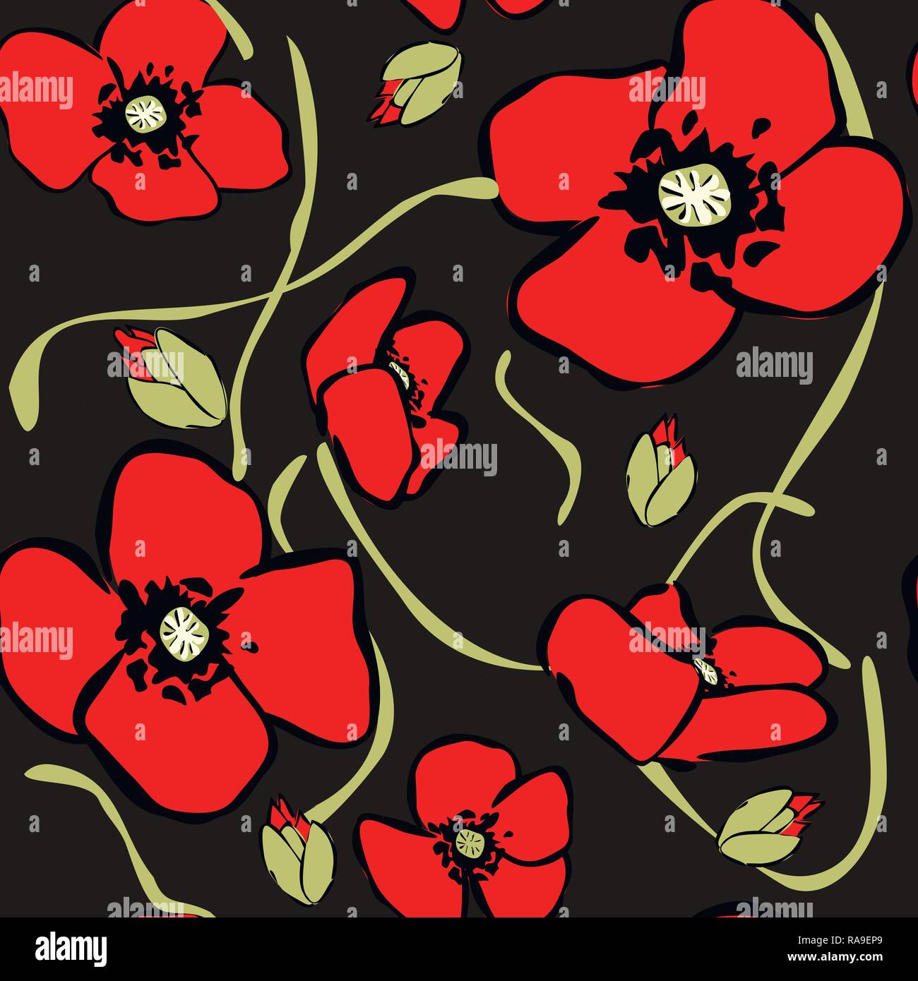 vector poppy pattern vector illustration background eps 10 Stock Vector ...