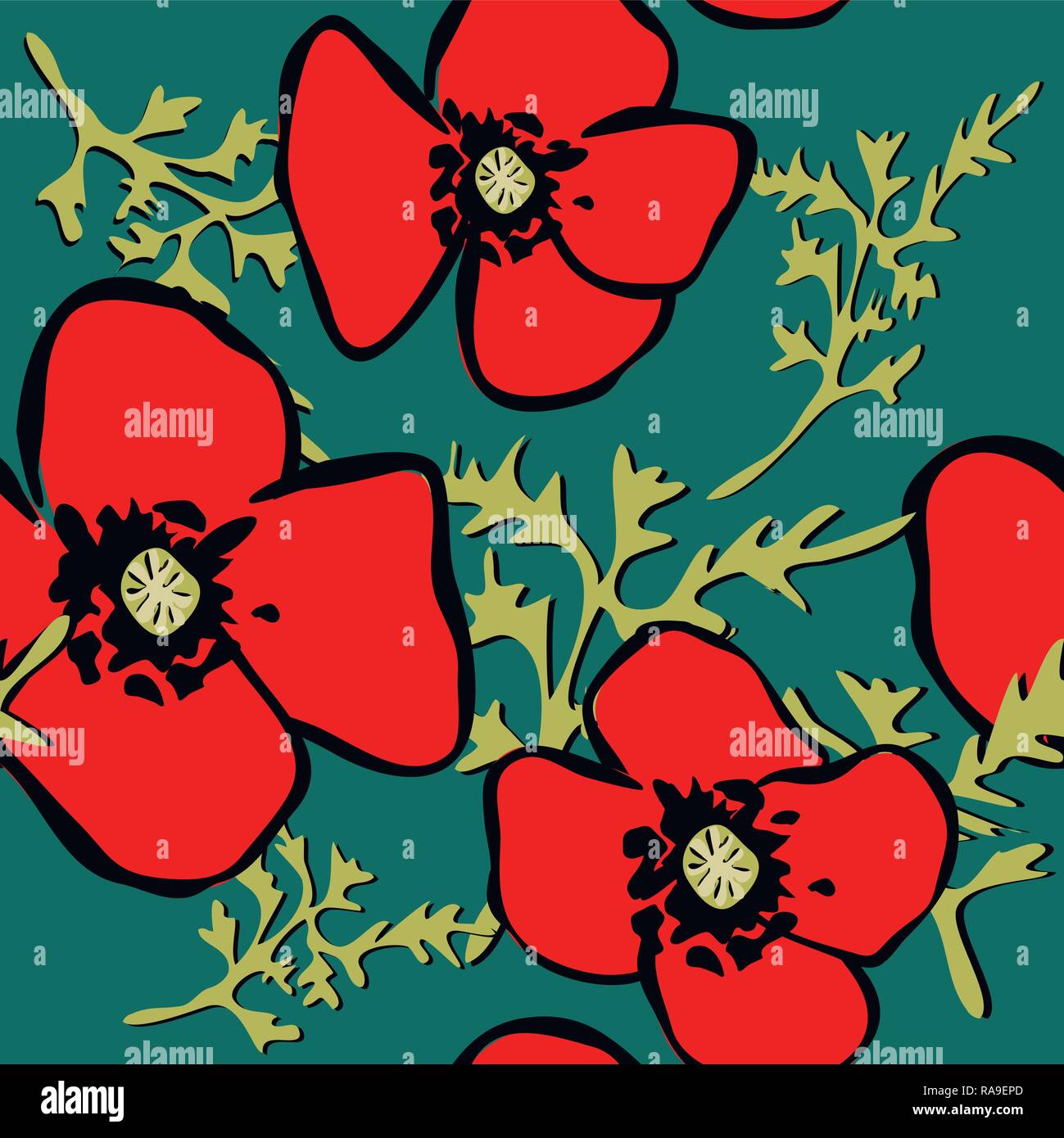 vector poppy pattern vector illustration background eps 10 Stock Vector ...