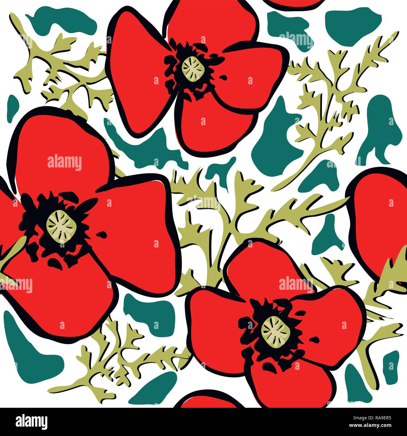 vector poppy pattern vector illustration background eps 10 Stock Vector ...