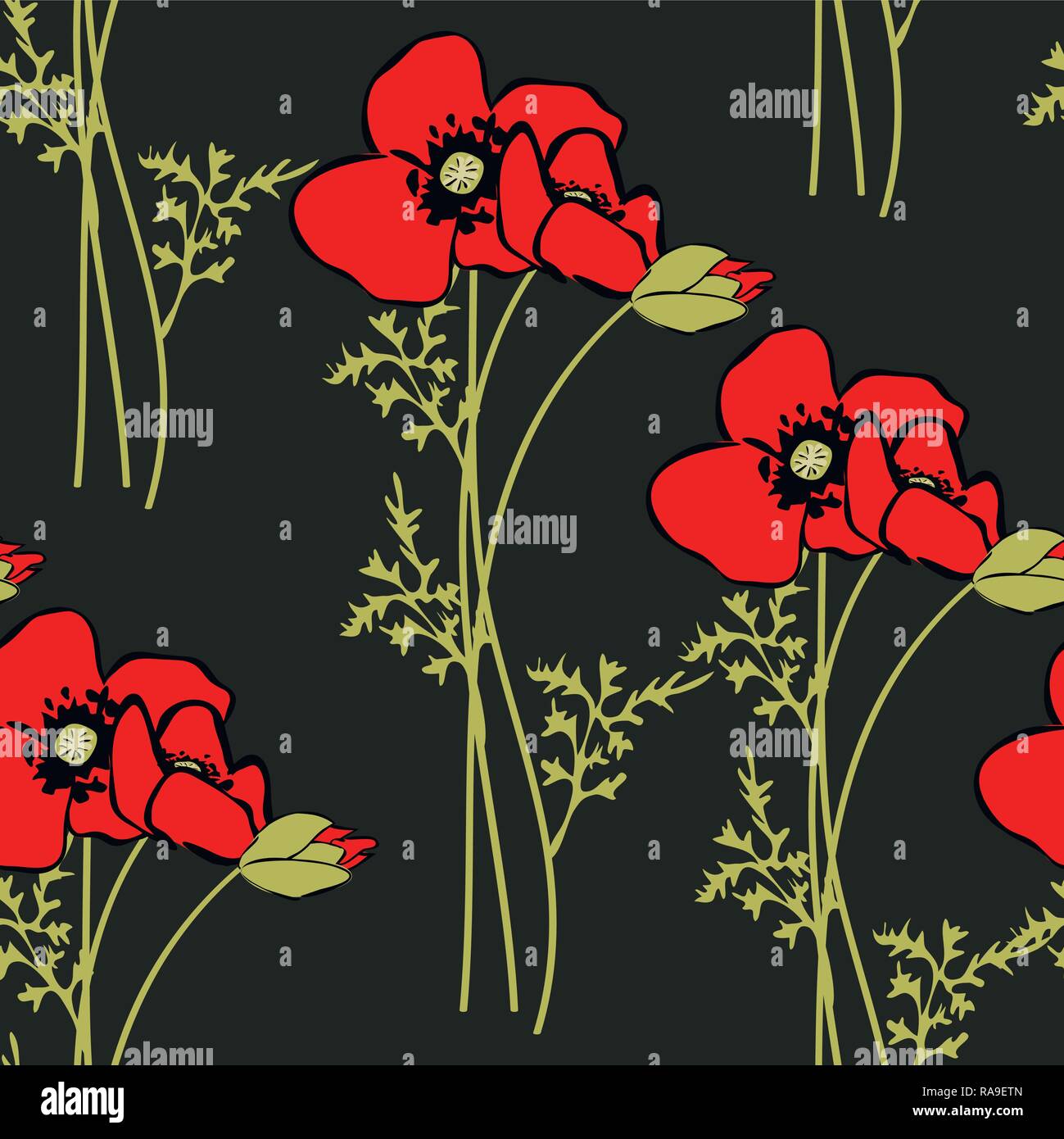 vector poppy pattern vector illustration background eps 10 Stock Vector ...