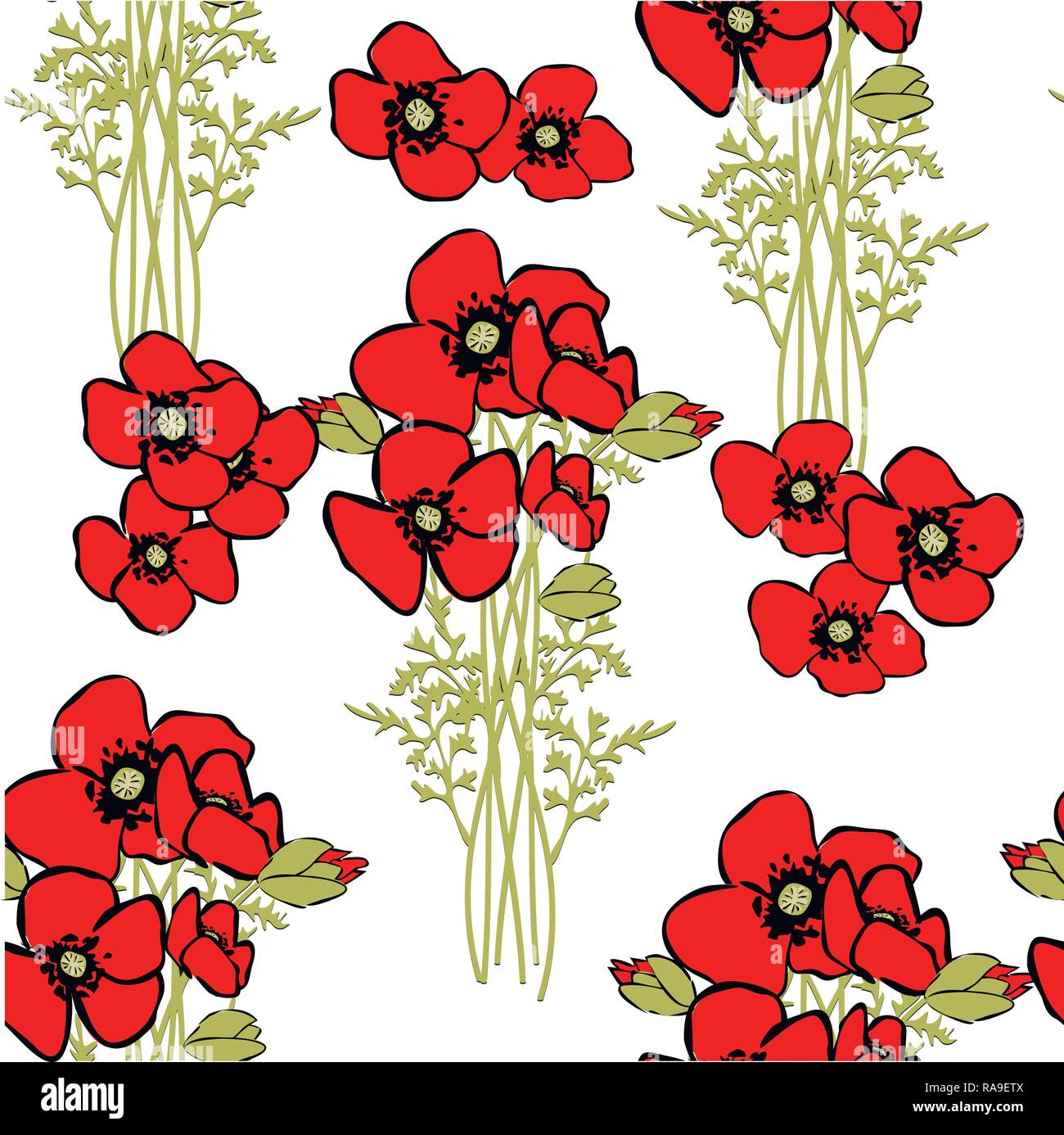 vector poppy pattern vector illustration background eps 10 Stock Vector ...