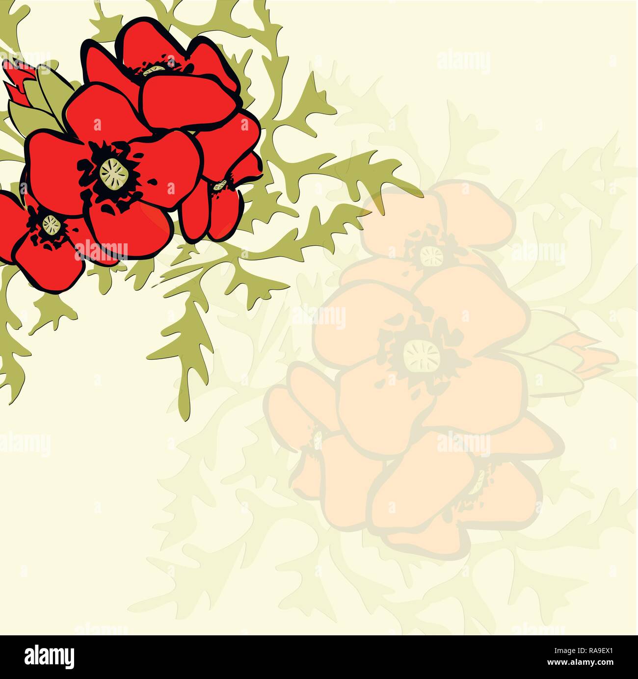 Poppy floral background vector illustration background eps 10 Stock ...