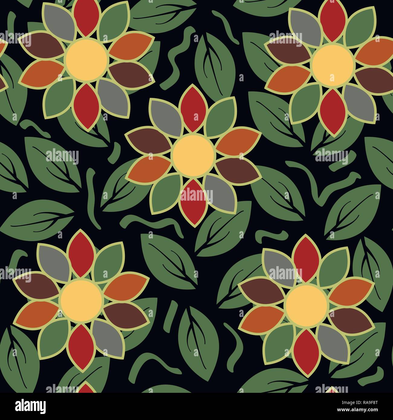 Abstract flower seamless pattern background Easily editable vector ...