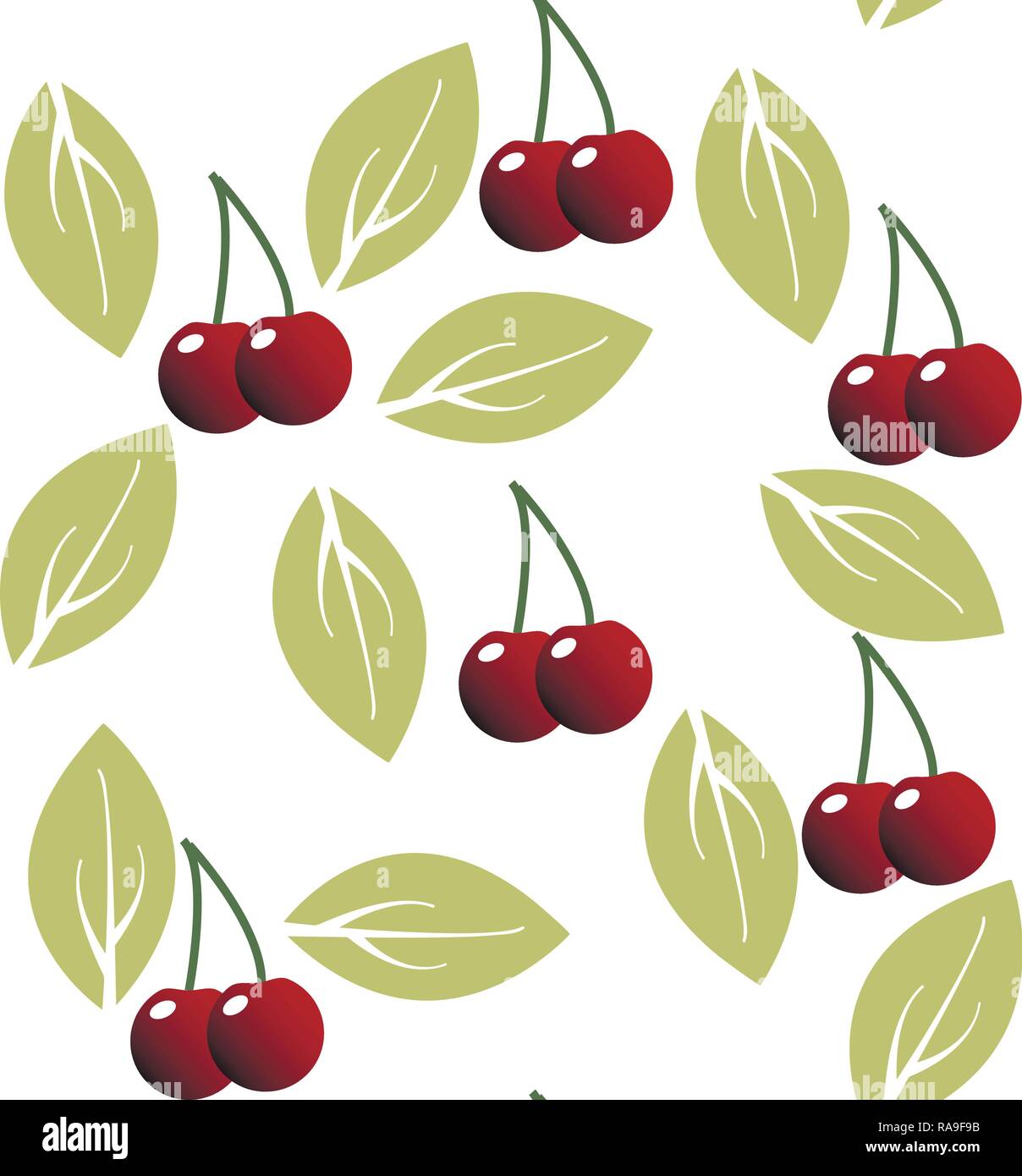 cherry and leaves Easily editable vector image Stock Vector Image & Art ...