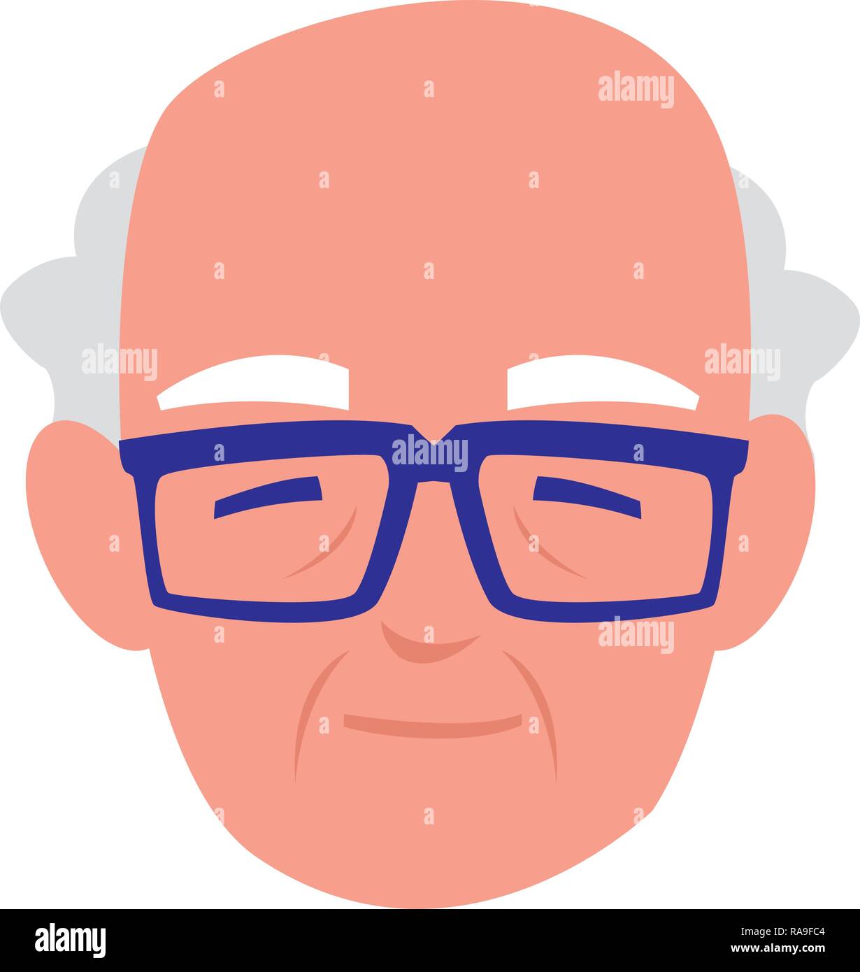 cute grandfather head avatar character vector illustration design Stock ...