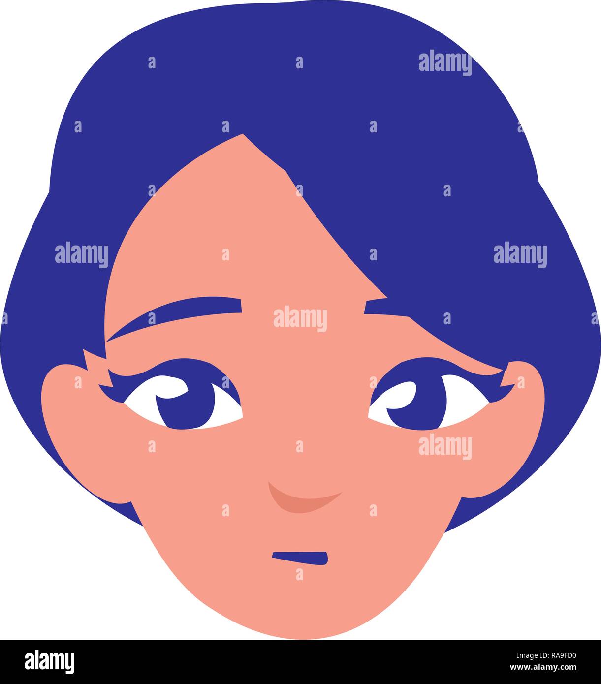 cute little boy head character vector illustration design Stock Vector ...
