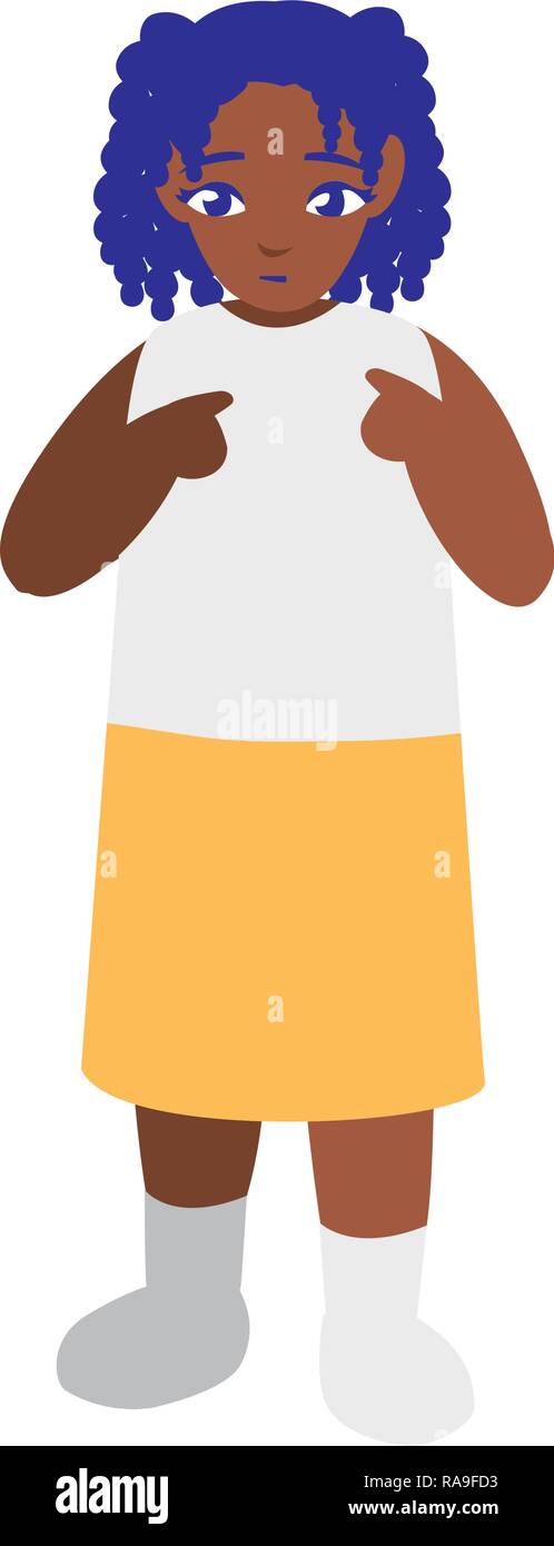beautiful little black girl character vector illustration design Stock ...